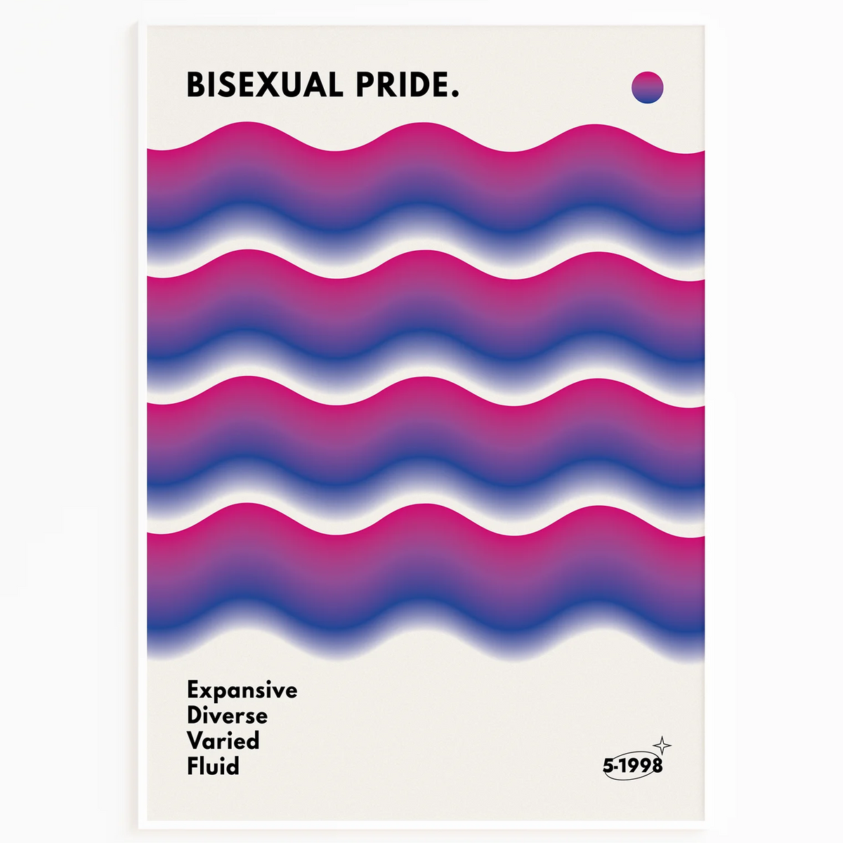 Bisexual Pride Gradient Waves Tavla | LGBTQIA+ Wall Art | QueerWall.com