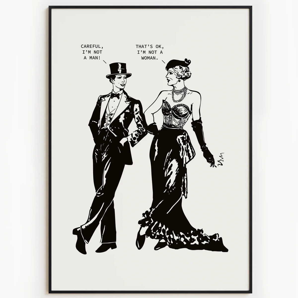 Careful, I'm Not A Man Print | LGBTQIA+ Wall Art | QueerWall.com