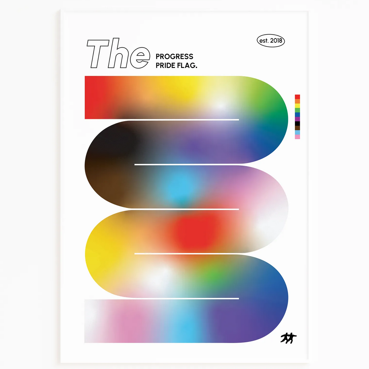 Progress Pride Retro Design Print | LGBTQIA+ Wall Art | QueerWall.com